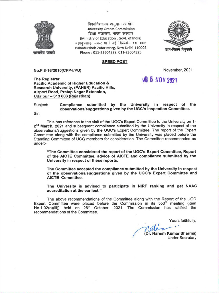UGC Letter | PDF