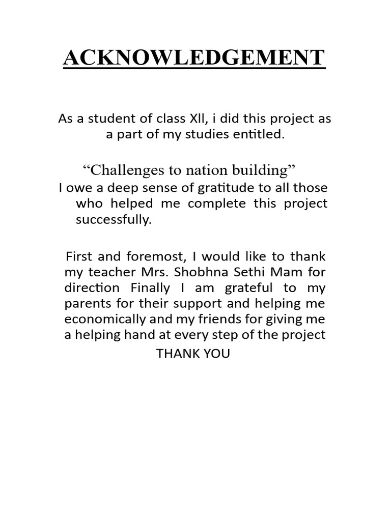 Acknowledgement | PDF