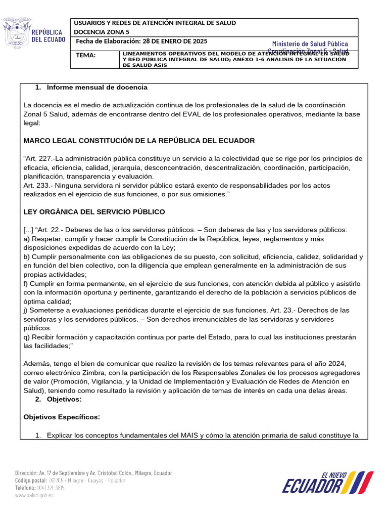 Lineamientos Operativos Del Modelo de Atención Integral en Salud y Red ...