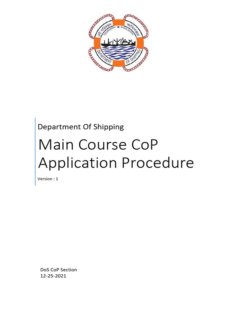 Main Course CoP Application Guide | PDF | Oil Tanker | Multiple Choice
