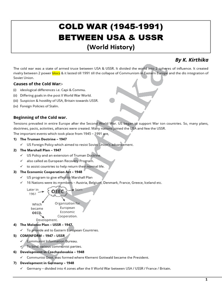 8. Cold War | PDF | Cold War | Marshall Plan