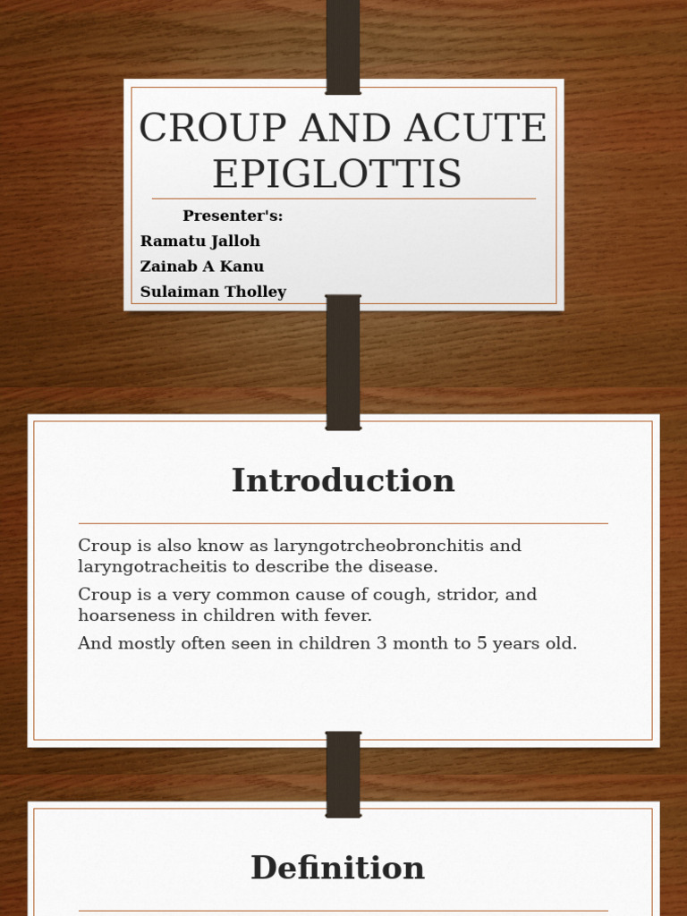 Croup and Acute Epiglottitis Overview | PDF | Pneumonia | Respiratory ...
