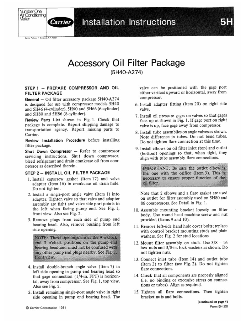 5F 5H Accessory Oil Filter | PDF