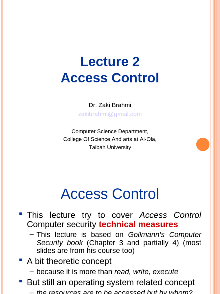 Lecture 2 - AccessControl | PDF | Computing