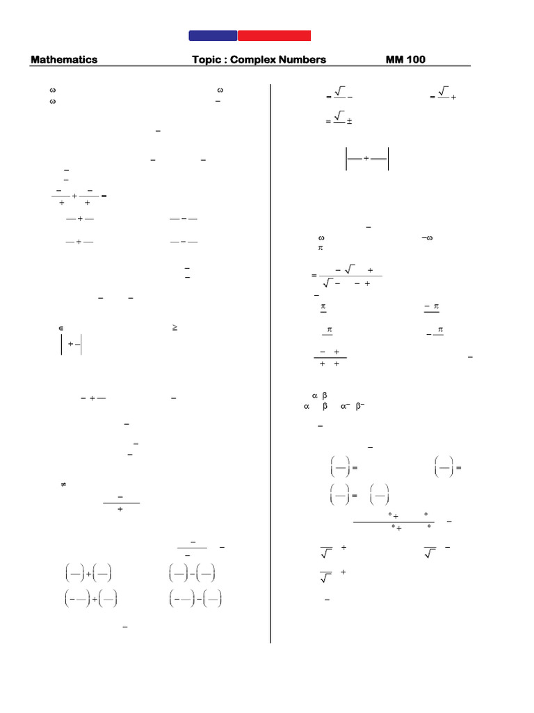 Complex Numbers Practice Questions | PDF | Complex Number | Numbers