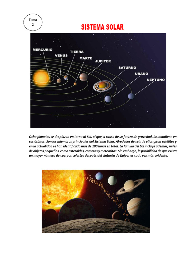 2. sistema solar | PDF | Planetas | Sistema solar