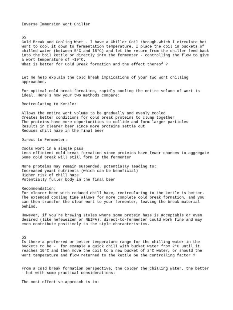 Optimizing Cold Break in Wort Chilling | PDF | Brewing | Beer