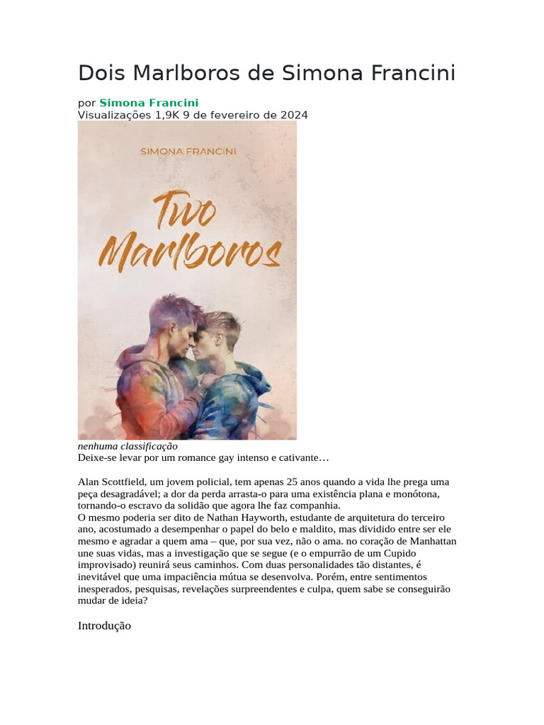 Two Marlboros by Simona Francini | PDF | Tempo | Pensamento