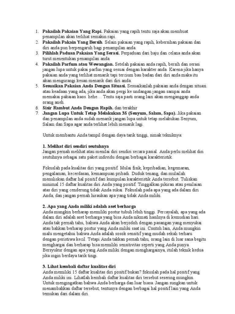 Pakailah Pakaian Yang Rapi | PDF