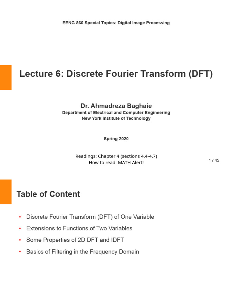 Lecture 6 | PDF | Discrete Fourier Transform | Convolution