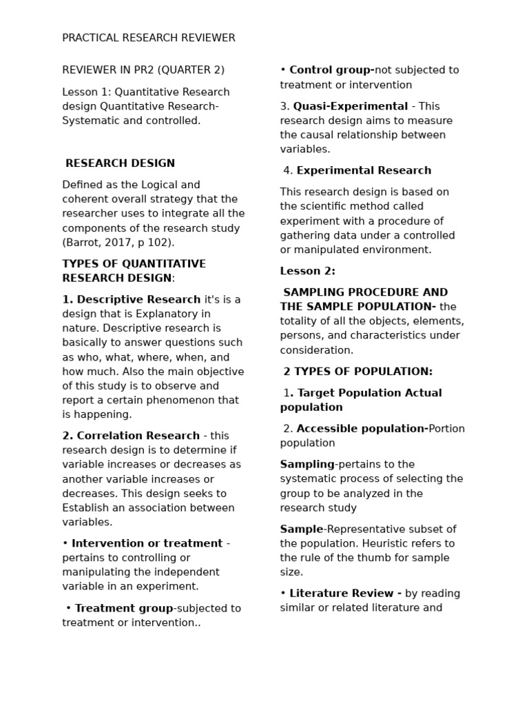 Quantitative Research Design Guide | PDF | Sampling (Statistics ...