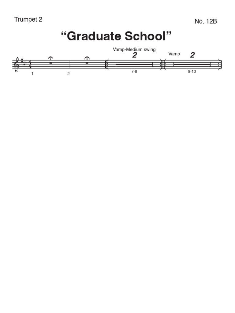 12b Graduate Schoolmusx - Trumpet 2 | PDF