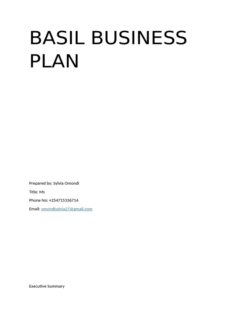 Basil Business Plan | PDF