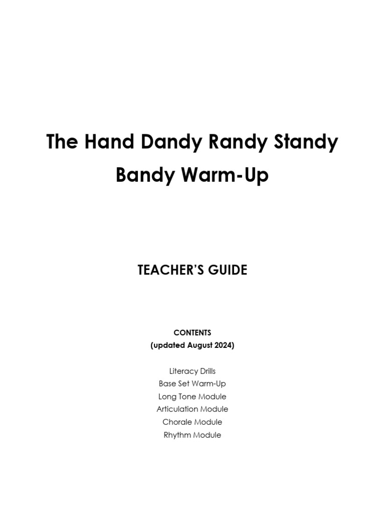 Handy Dandy Band Warm-Up Guide | PDF | Clef | Pitch (Music)