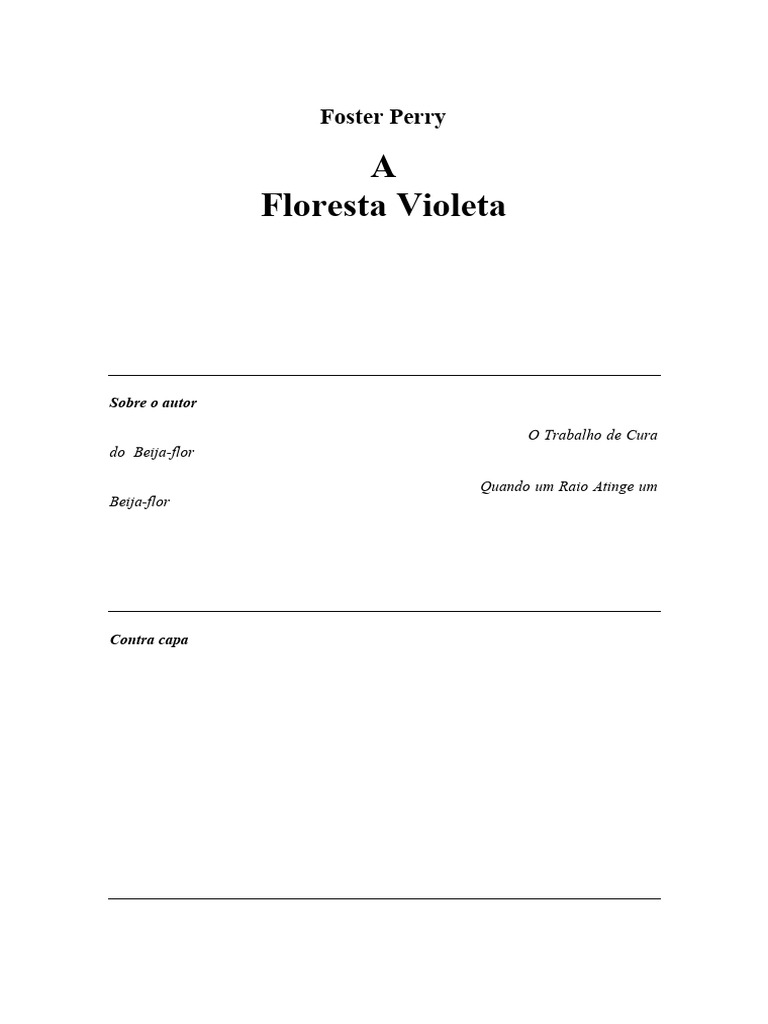 Foster Perry - A Floresta Violeta | PDF | Amor | Prometeu