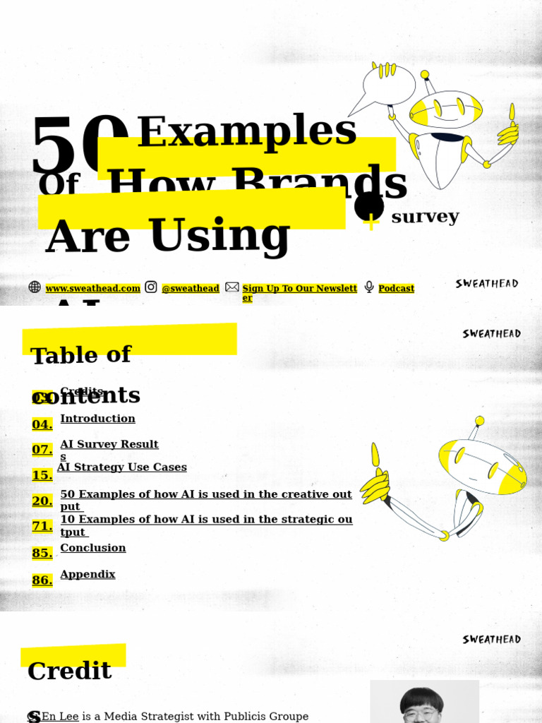 50 Examples of How Brands Are Using AI Plus AI Survey - Sweathead | PDF ...