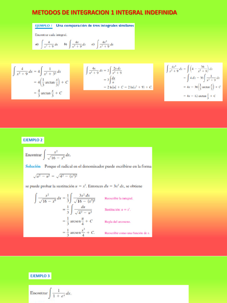 METODOS DE INTEGRACION_INTEGRAL INDEFINIDA | PDF