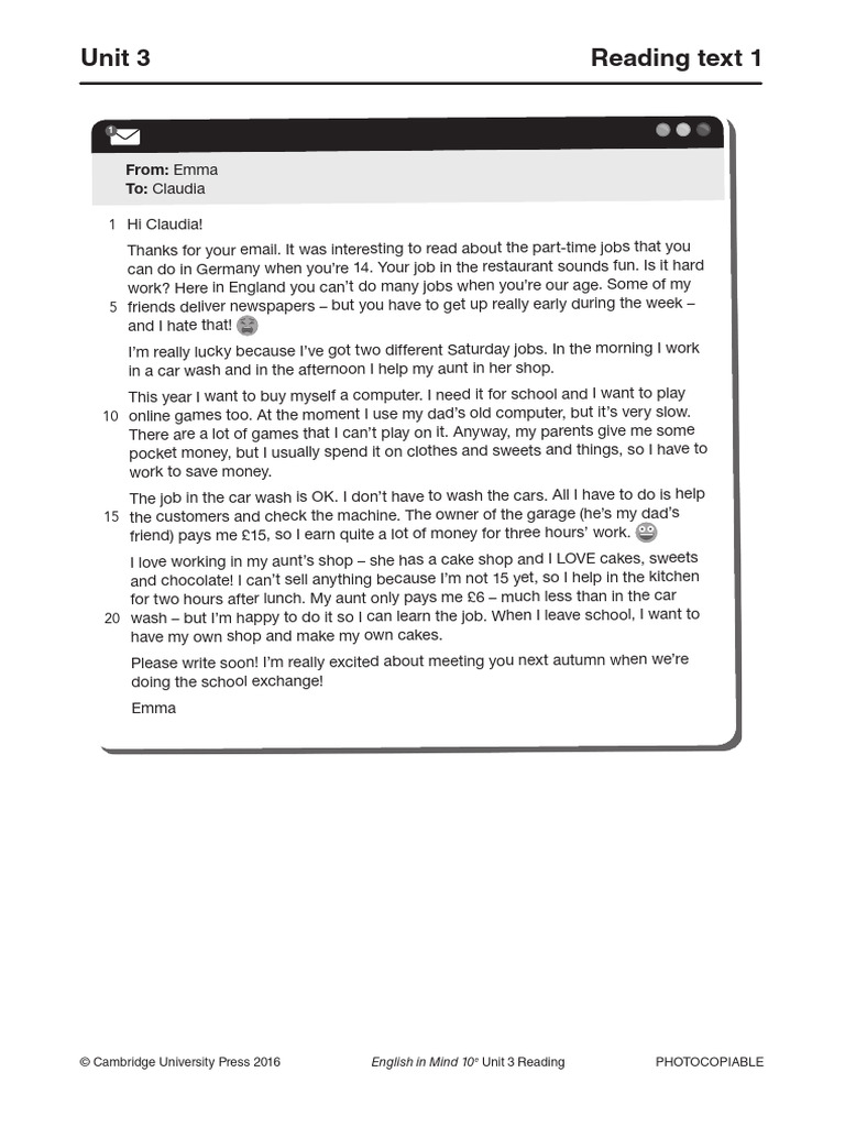 10e U3 Test Reading Texts Pdf Restaurants