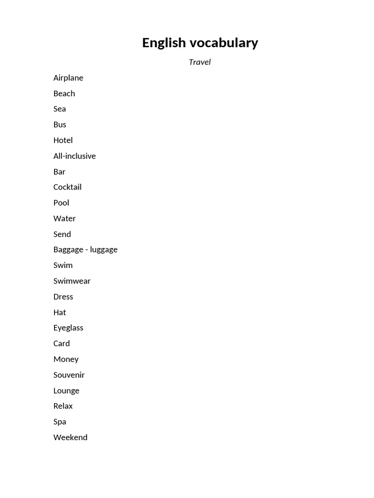 English Vocabulary | PDF