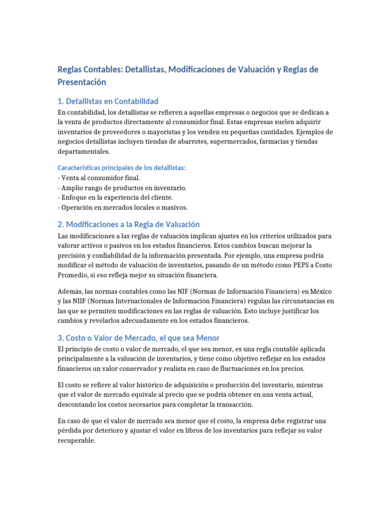 Reglas Contables y Valuación Empresarial | PDF | Contabilidad | normas ...