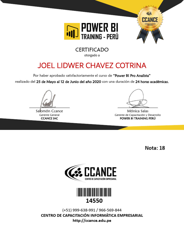 Power Bi Pro Analista JOEL LIDWER CHAVEZ COTRINA | PDF Power Bi Pro Analista JOEL LIDWER CHAVEZ COTRINA | PDF