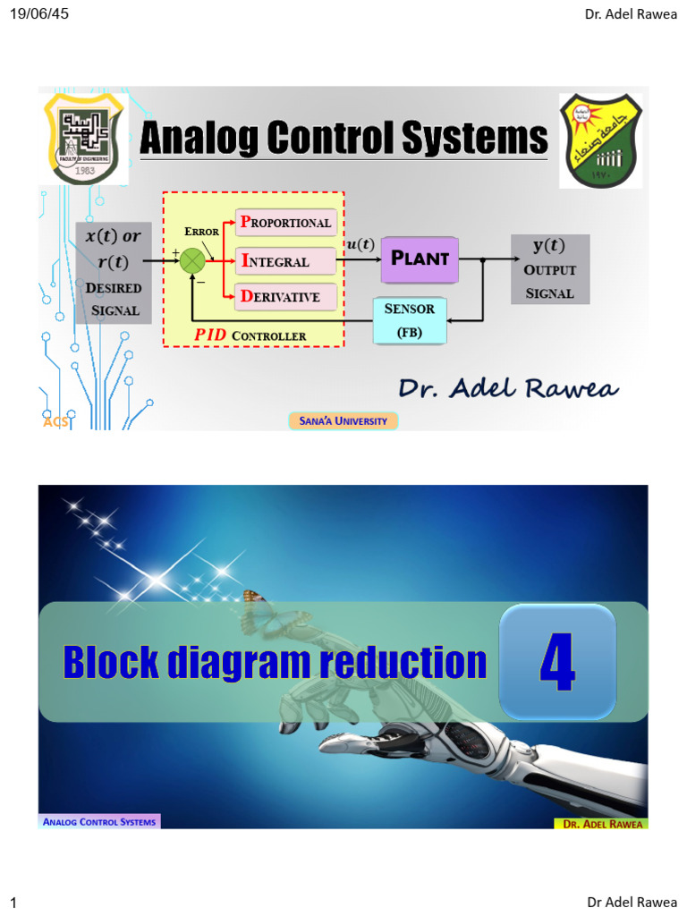 4 Analog Control Systems Reduction of Block Diagram Chapter 4 | PDF ...