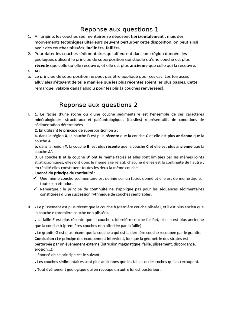 Principes de stratigraphie et datation | PDF | Stratigraphie | Géologie