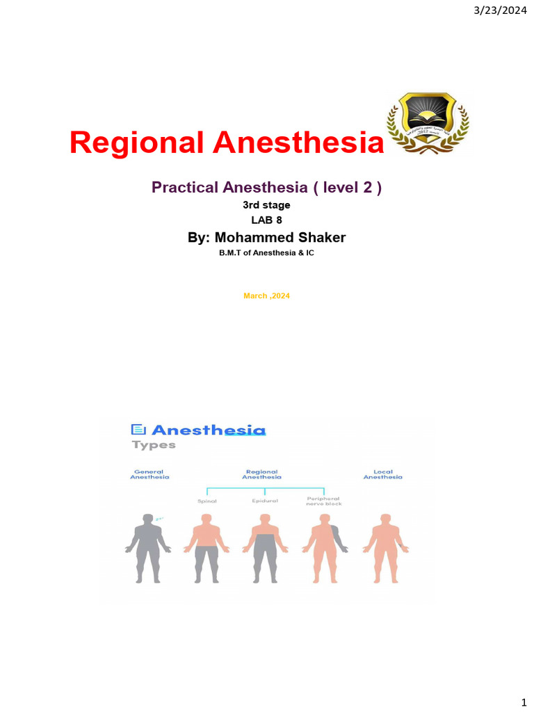 RA ans lab | PDF | Anesthesia | Medical Specialties