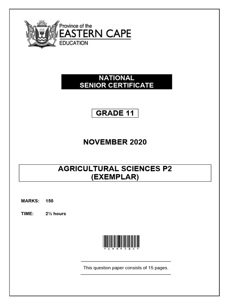 Agric SC P2 QP Memo GR11 Nov2020 Eng D | PDF | Fertilizer | Agriculture