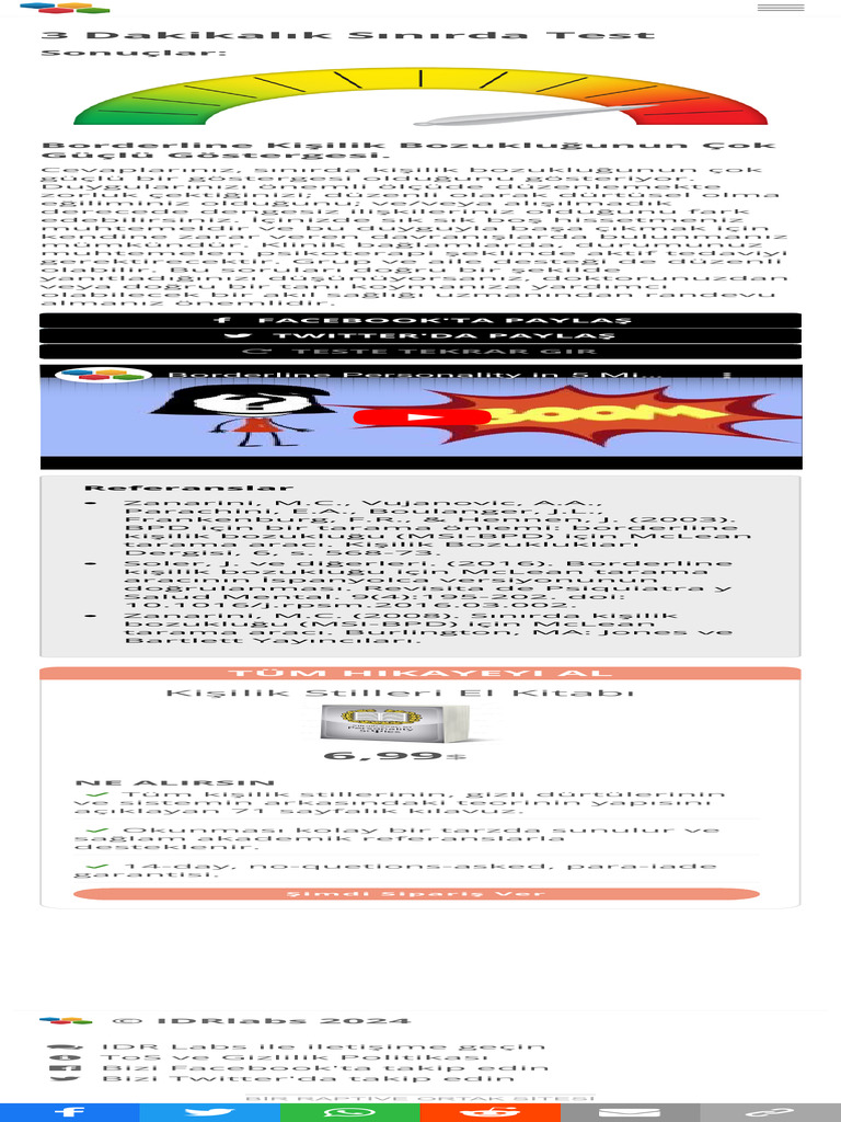 3 Minute Borderline Test | PDF