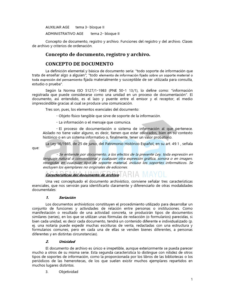 Conceptos Clave de Documentos y Archivos | PDF | Documento | Archivo