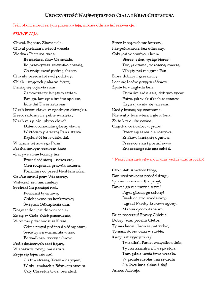 Chwal Syjonie Zbawiciela | PDF