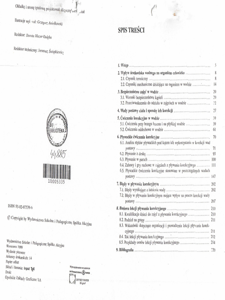 Korekcja Wad Postawy. Pływanie I Ćwiczenia W Wodzie - S. Owczarek ...