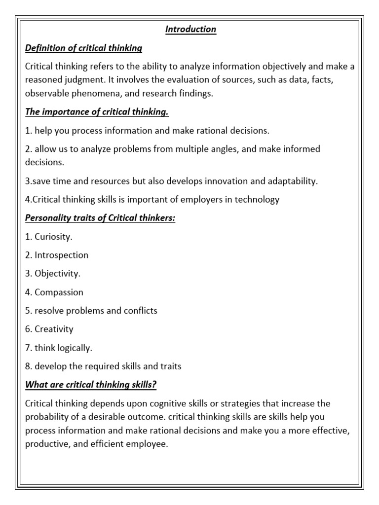 Critical Thinking | PDF | Scientific Method | Critical Thinking