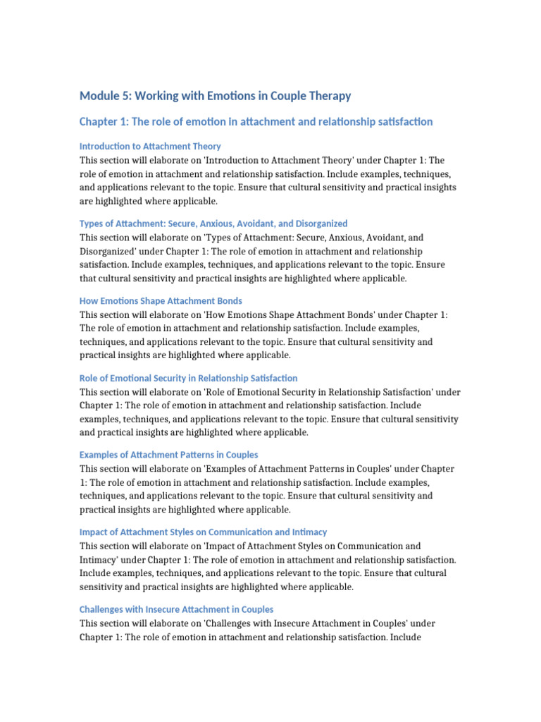 Module 5 Working With Emotions Details | PDF | Attachment Theory | Psychotherapy