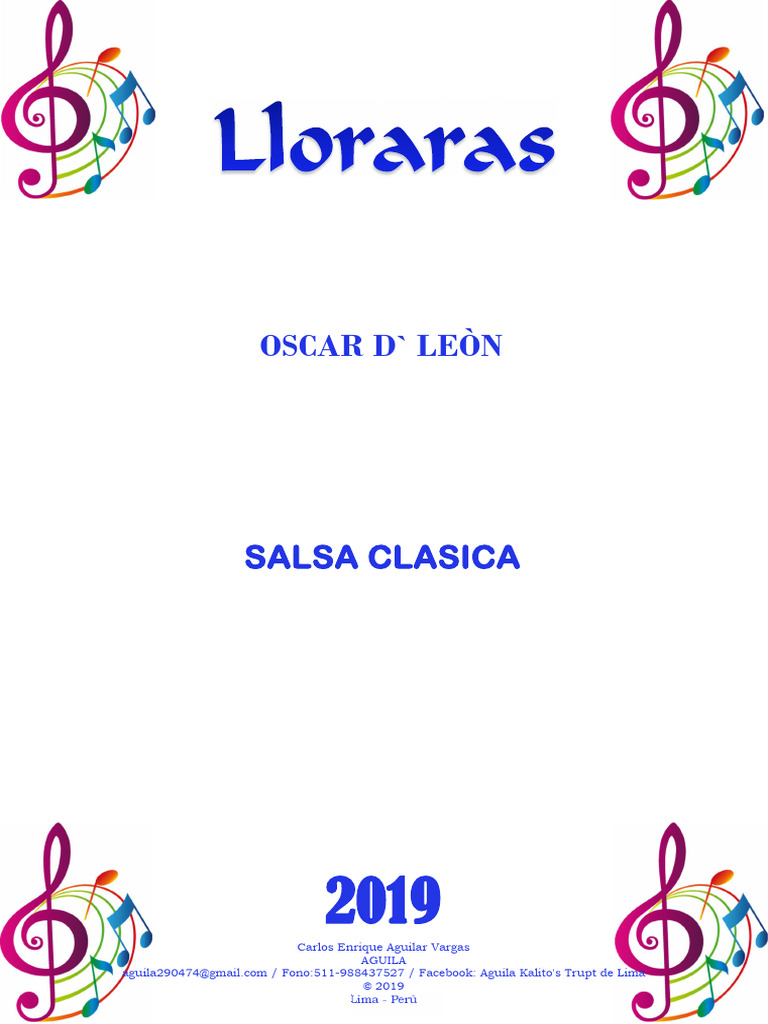 Partitura de "Llorarás" de Oscar D'León | PDF | Musicología