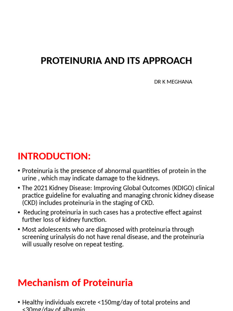 Proteinuria and Its Approach-1 | PDF | Nephrology | Kidney