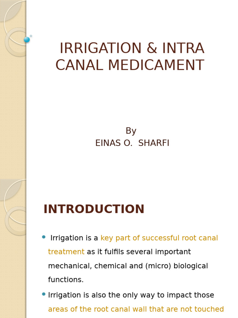 Irrigation & Intracanal Medicament | PDF | Chemical Substances