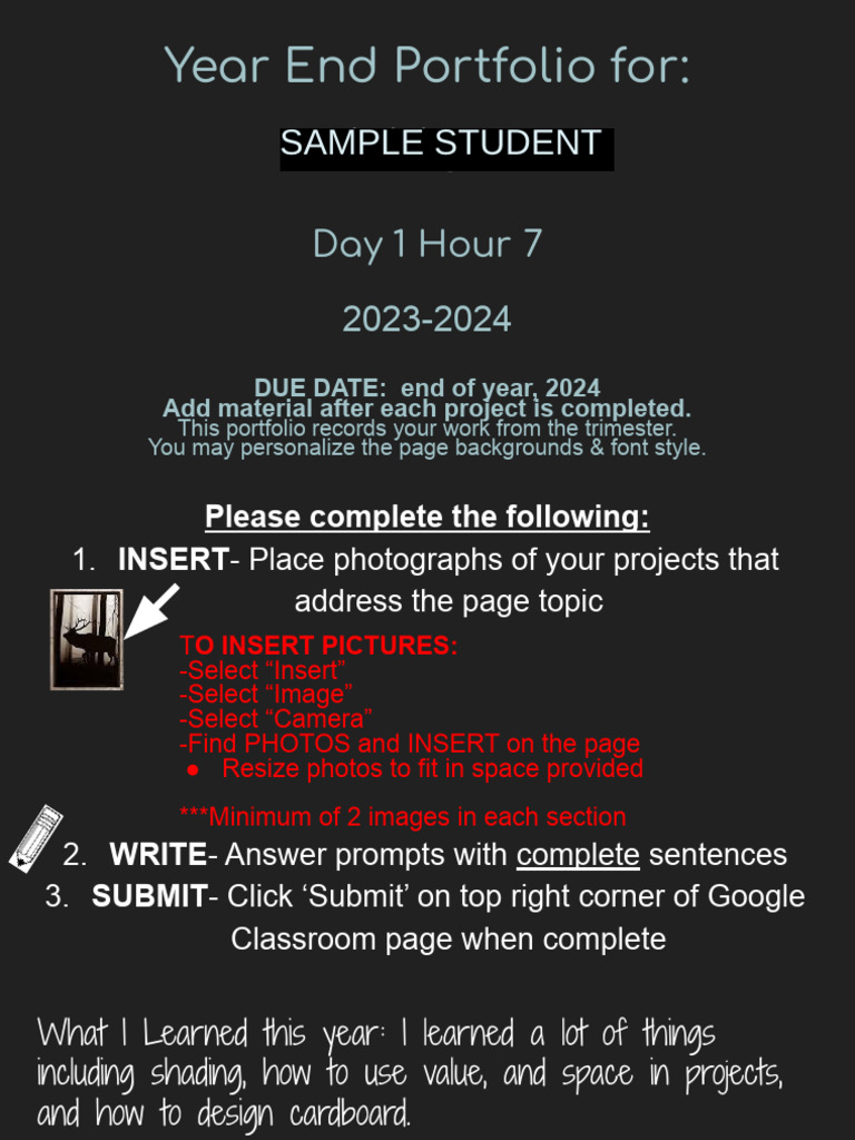 2023-2024 Year-End Art Portfolio | PDF | Imaging