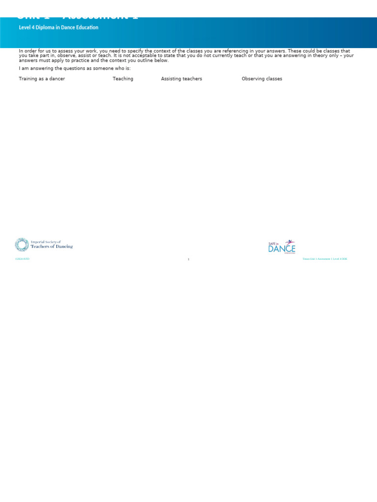 DDE Unit 1 Assessment Worksheet 1 - September 2024 3 | PDF | Nutrition | Diet & Nutrition