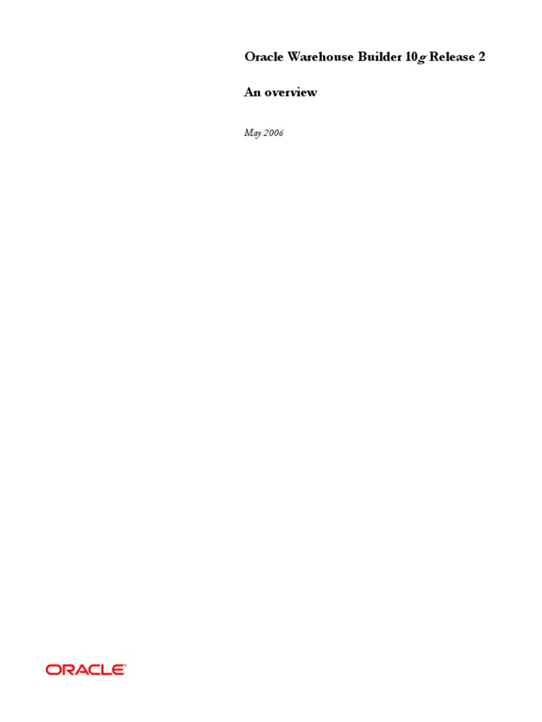 Oracle Warehouse Builder 10 Release 2 An Overview | PDF | Metadata | Data