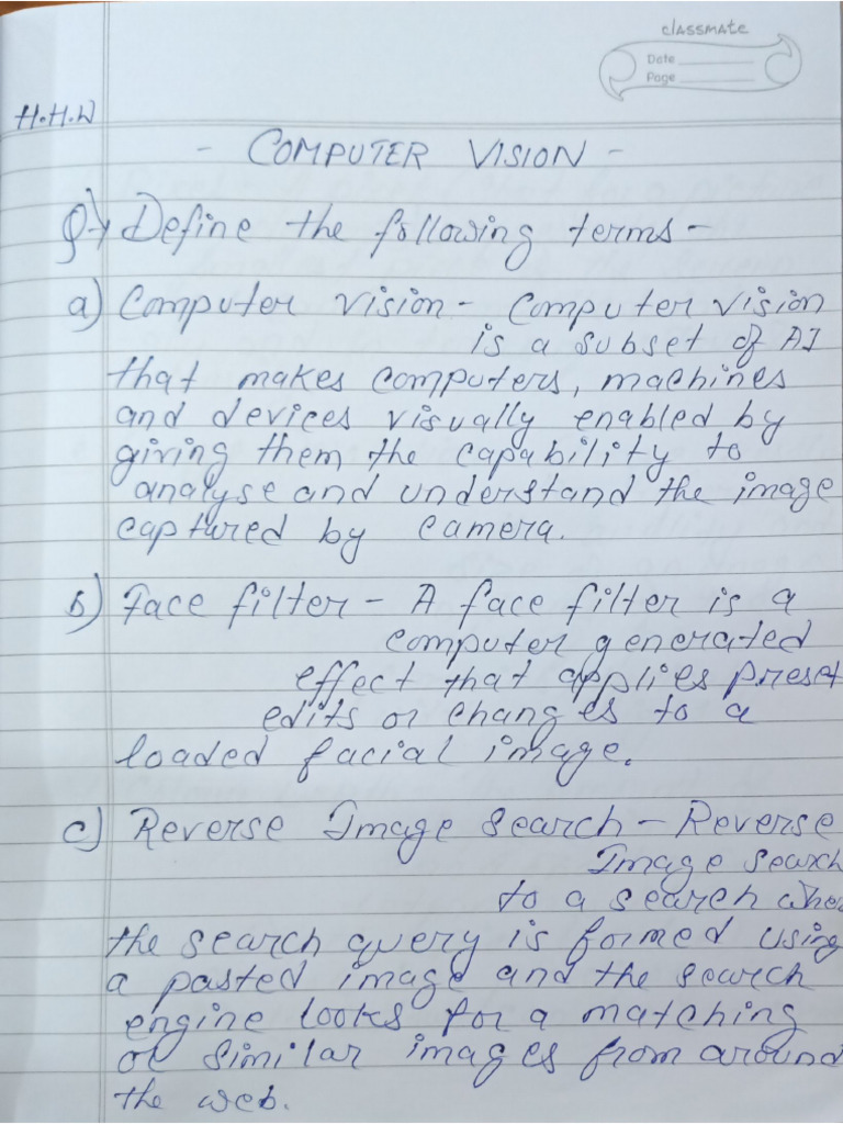 Computer Vision Class X1 | PDF