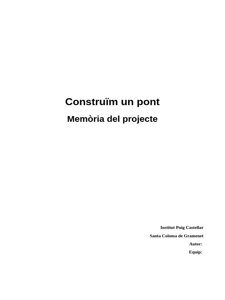 Projecte Dun Pont | PDF