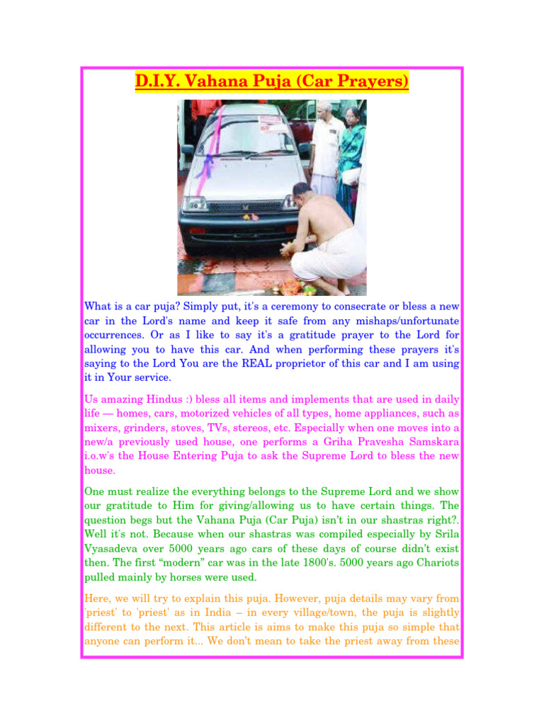 DIY Car Puja Guide for Blessings | PDF | Indian Religions