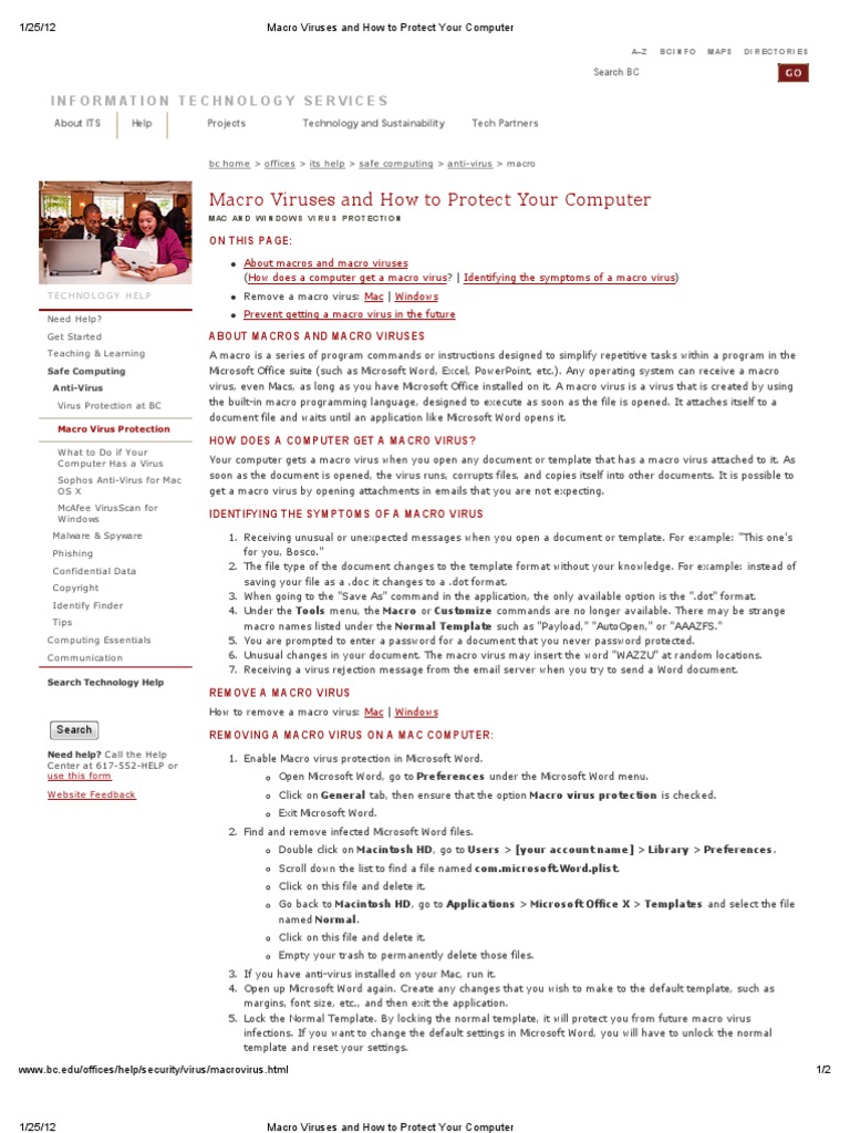 Macro Viruses and How To Protect Your Computer | PDF | Computer Virus ...