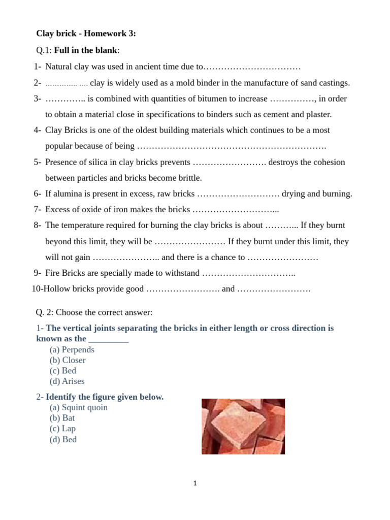 Clay Brick Study Guide | PDF | Building Engineering | Building Materials