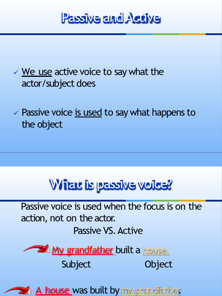 Active vs. Passive Voice Explained | PDF | Language Mechanics | Syntax