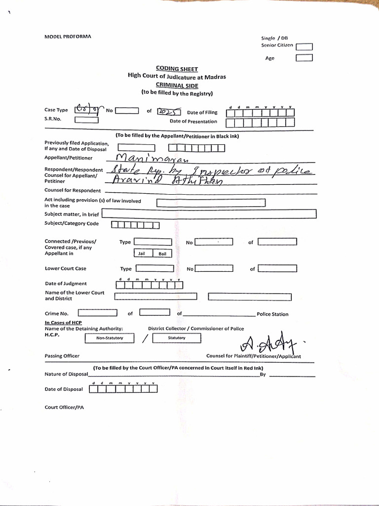 Manimaran Coding Sheet | PDF | Criminal Justice | Crime & Violence
