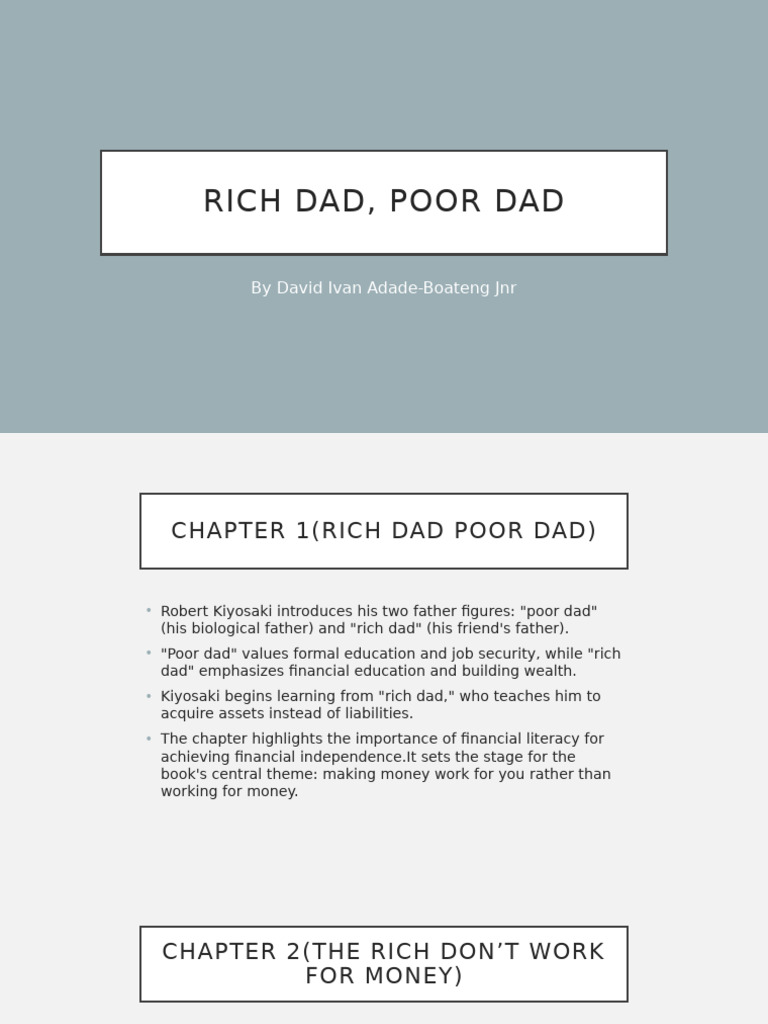 Rich dad, Poor dad | PDF | Economies