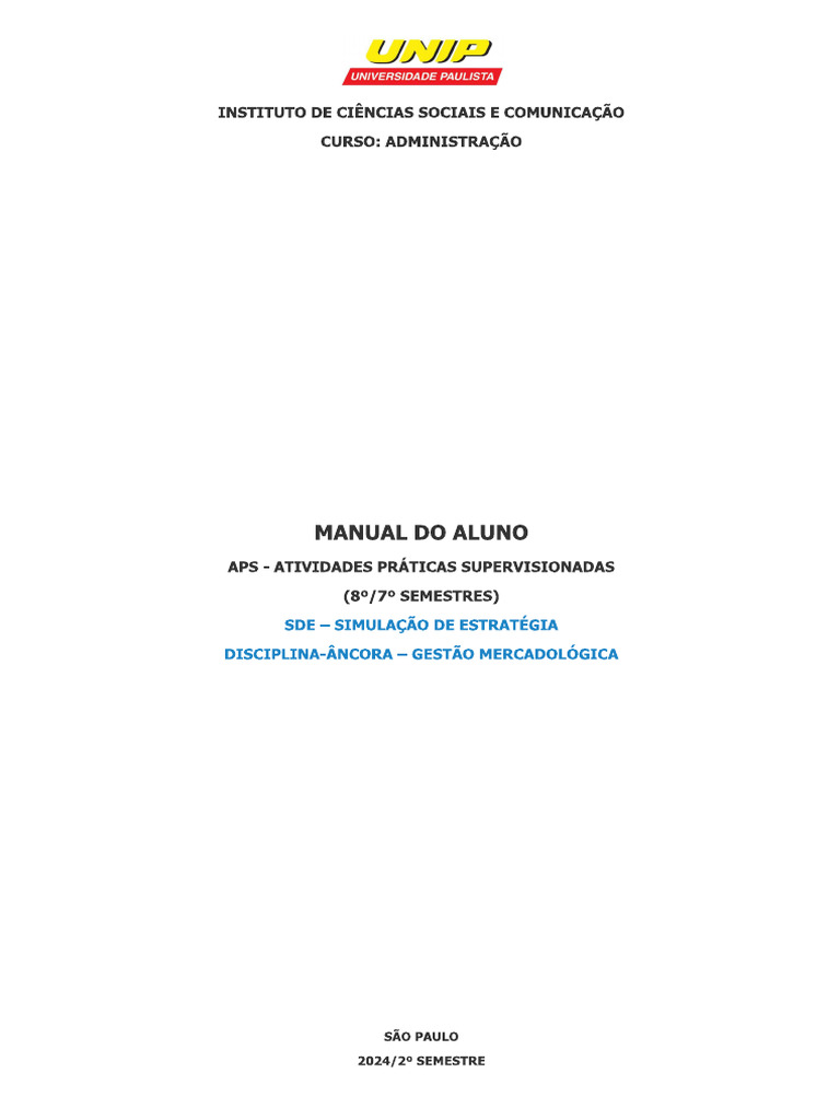 Manual Aps - Unip Adm Oitavo Semestre | PDF
